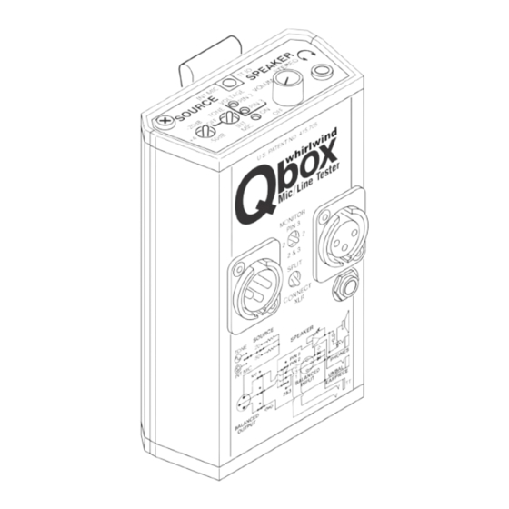 WHIRLWIND QBOX QUICK START MANUAL Pdf Download | ManualsLib