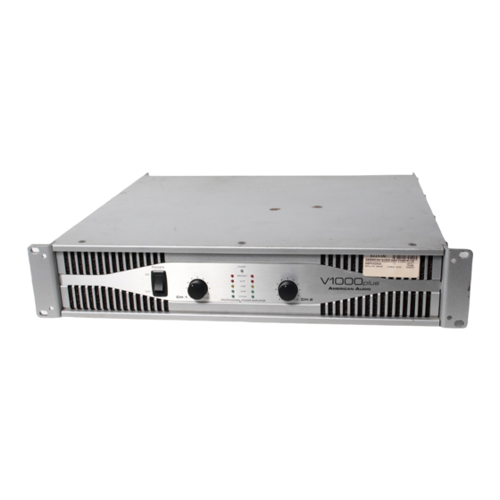 AMERICAN AUDIO PROFESSIONAL POWER AMPLIFIER USER INSTRUCTIONS Pdf ...