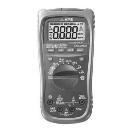 Kps MT920 Manuals | ManualsLib