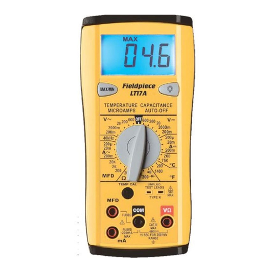 FIELDPIECE LT17A OPERATOR'S MANUAL Pdf Download | ManualsLib