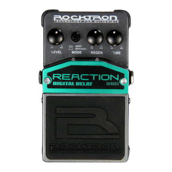 ROCKTRON REACTION DIGITAL DELAY INSTRUCTION MANUAL Pdf Download | ManualsLib