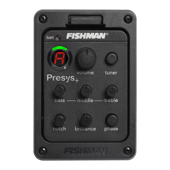 FISHMAN PRESYS PLUS USER MANUAL Pdf Download | ManualsLib