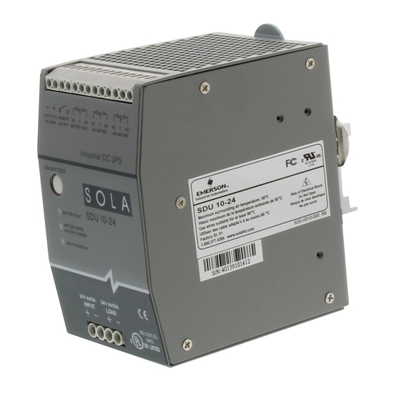 SOLA HD SDU DC SERIES INSTRUCTION MANUAL Pdf Download | ManualsLib