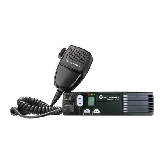MOTOROLA RADIUS CM200 INSTALLATION MANUAL Pdf Download | ManualsLib