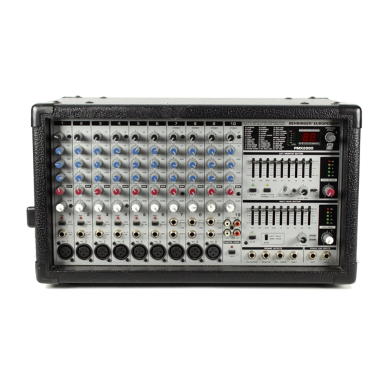 BEHRINGER EUROPOWER PMX2000 USER MANUAL Pdf Download | ManualsLib