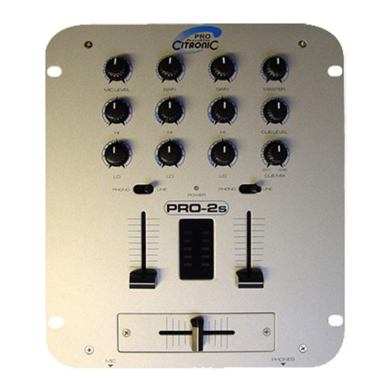 CITRONIC PRO-2S OWNER'S MANUAL Pdf Download | ManualsLib