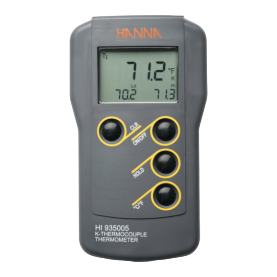 HANNA INSTRUMENTS HI 935005 INSTRUCTION MANUAL Pdf Download | ManualsLib