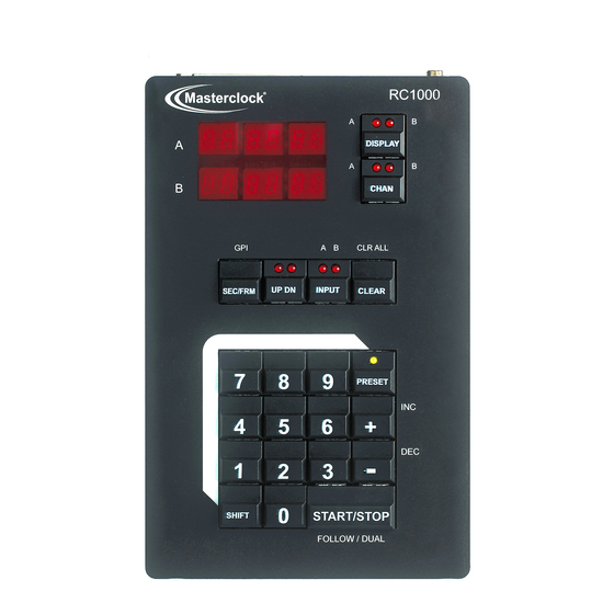 MASTERCLOCK RC1000 USER MANUAL Pdf Download | ManualsLib