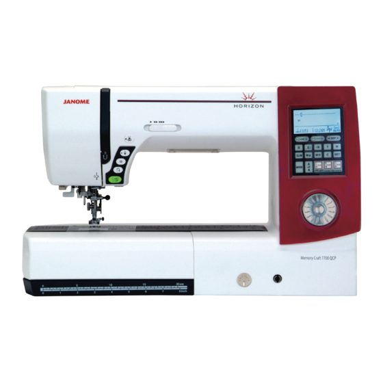 JANOME MEMORY CRAFT 7700 QCP MANUAL Pdf Download | ManualsLib