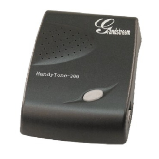 GRANDSTREAM NETWORKS HANDYTONE-386 USER MANUAL Pdf Download | ManualsLib