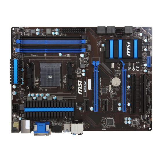 MSI A88X-G43 SERIES USER MANUAL Pdf Download | ManualsLib