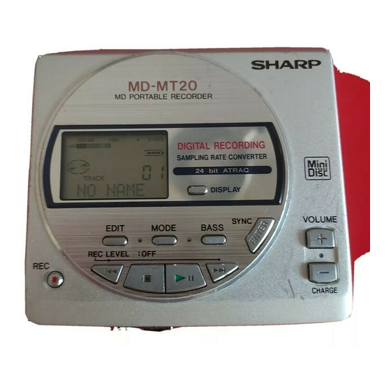 SHARP MD-MT20 SERVICE MANUAL Pdf Download | ManualsLib