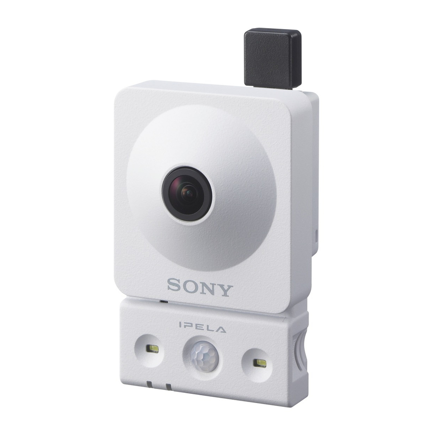 SONY IPELA SNC-CX600W SETTING MANUAL Pdf Download | ManualsLib