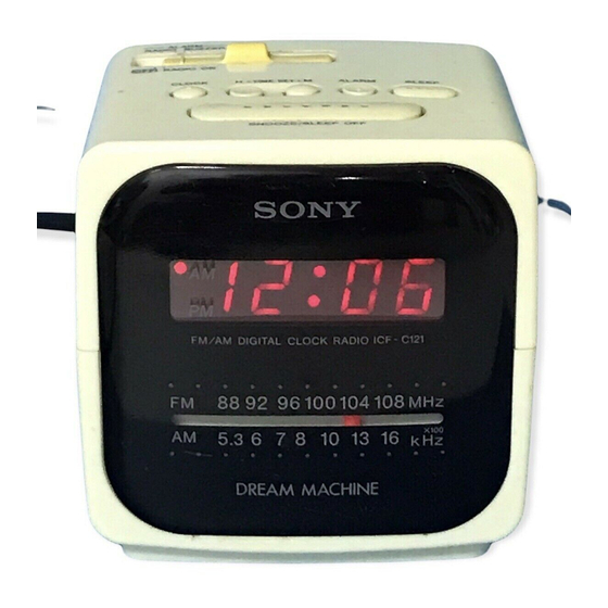 SONY DREAM MACHINE ICF-C121 OPERATING INSTRUCTIONS Pdf Download ...