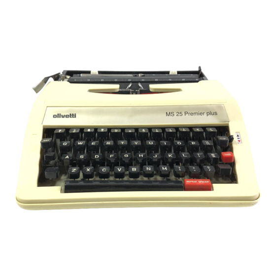 OLIVETTI MS 25 PREMIER PLUS USER MANUAL Pdf Download | ManualsLib