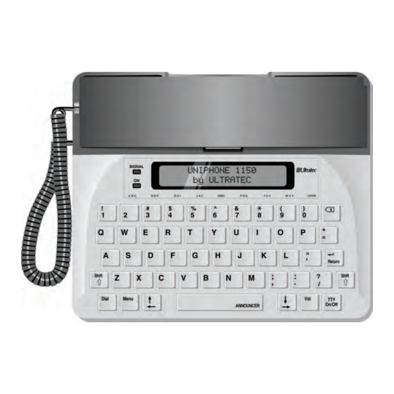 ULTRATEC UNIPHONE 1150 USER MANUAL Pdf Download | ManualsLib