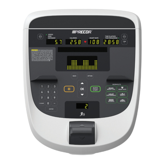 PRECOR P30 CONSOLE OPERATING AND MAINTAINING Pdf Download | ManualsLib