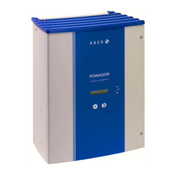 KACO POWADOR 3200 OPERATING INSTRUCTIONS MANUAL Pdf Download | ManualsLib