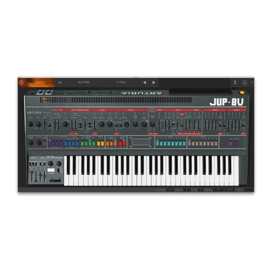 ARTURIA JUPITER-8V USER MANUAL Pdf Download | ManualsLib
