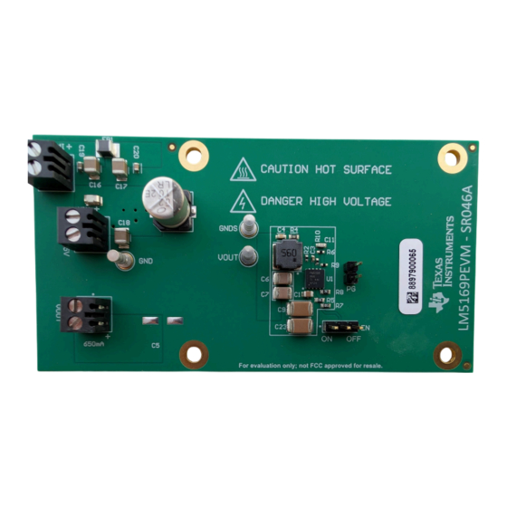 TEXAS INSTRUMENTS LM5169PEVM USER MANUAL Pdf Download | ManualsLib