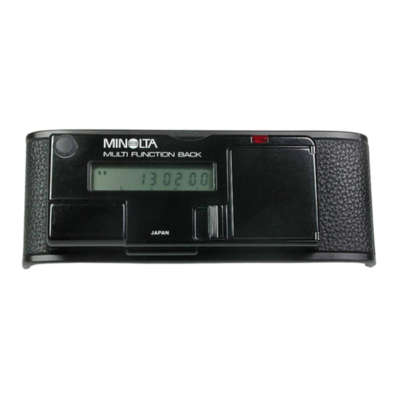 MINOLTA MULTIFUNCTION BACK OWNER'S MANUAL Pdf Download | ManualsLib