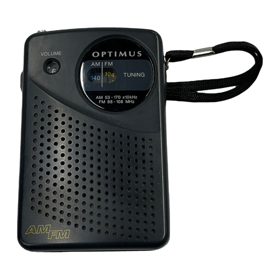 OPTIMUS AM-FM PORTABLE RADIO USER MANUAL Pdf Download | ManualsLib