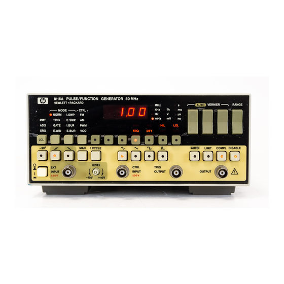 HP 8116A QUICK MANUAL Pdf Download | ManualsLib