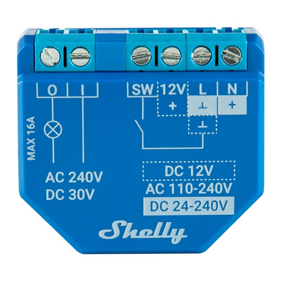 SHELLY PLUS 1 USER MANUAL Pdf Download | ManualsLib