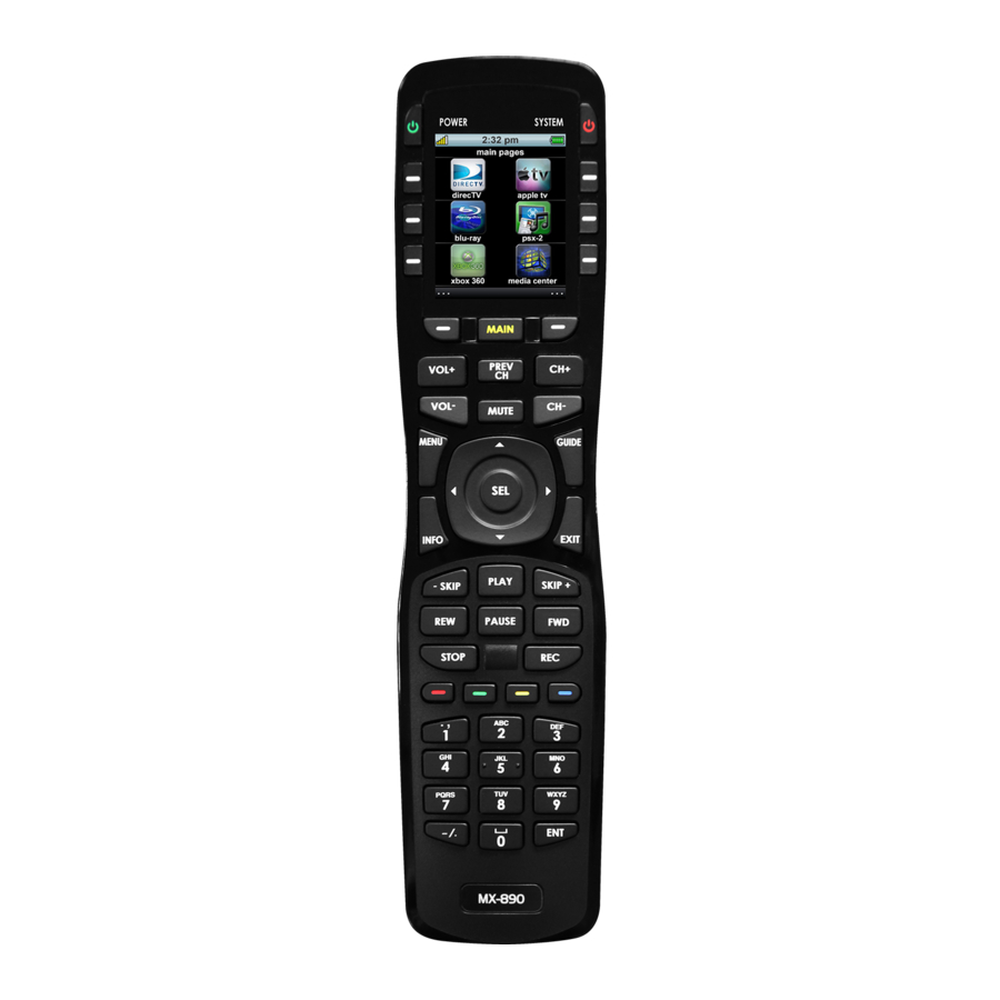 UNIVERSAL REMOTE CONTROL MX-890 OWNER'S MANUAL Pdf Download | ManualsLib