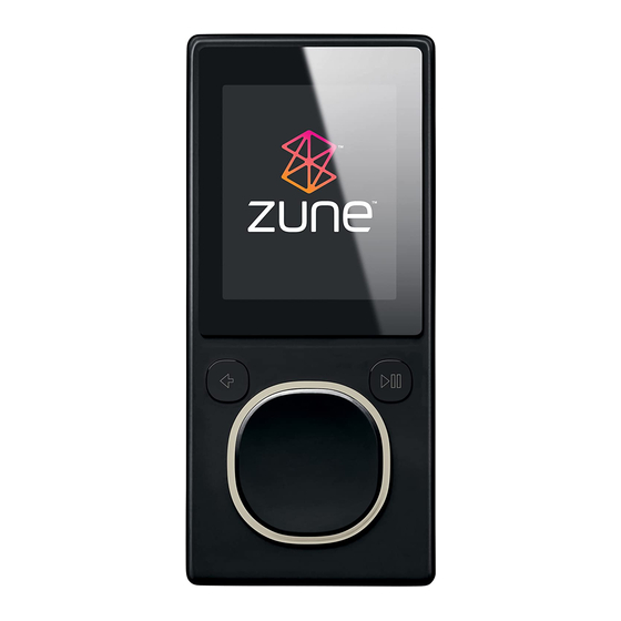 ZUNE 8GB QUICK MANUAL Pdf Download | ManualsLib