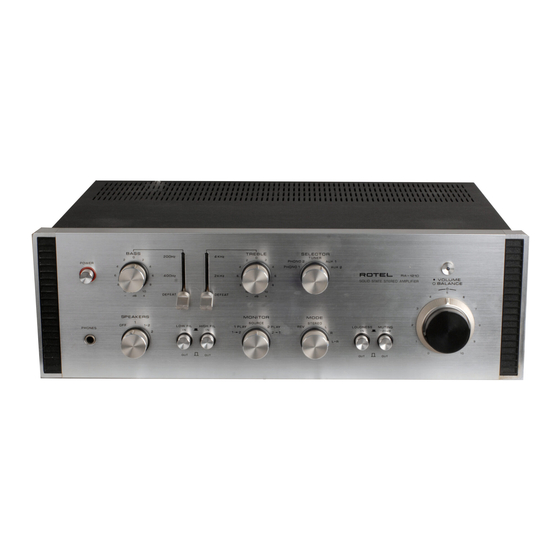 ROTEL RA-1210 TECHNICAL MANUAL Pdf Download | ManualsLib
