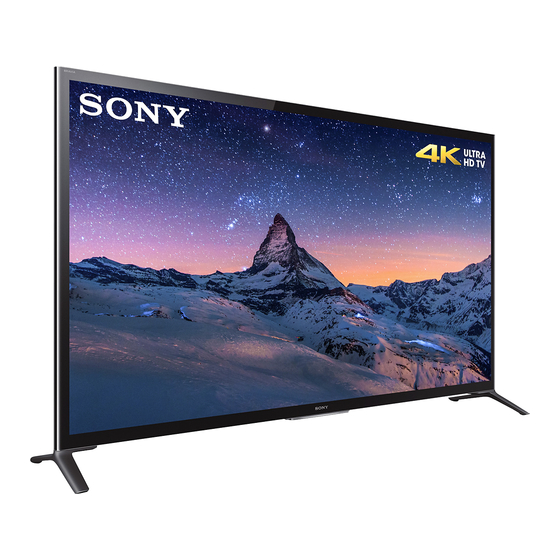 SONY BRAVIA XBR-79X900B OPERATION & SETUP MANUAL Pdf Download | ManualsLib