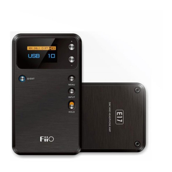 FIIO ALPEN E17 INSTRUCTION MANUAL Pdf Download | ManualsLib