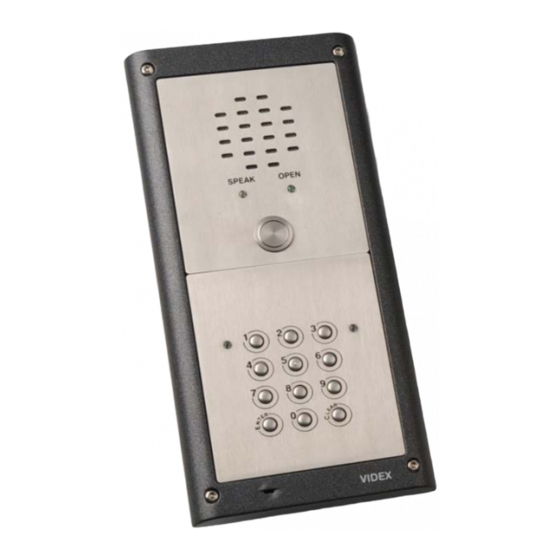VIDEX DOOR INTERCOM SYSTEM TECHNICAL MANUAL Pdf Download | ManualsLib