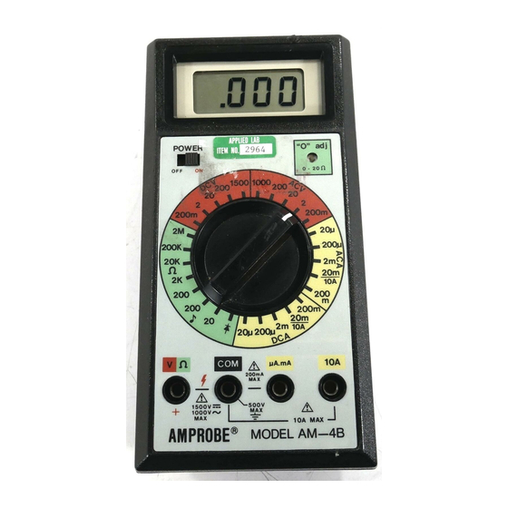 AMPROBE AM-4B OPERATING INSTRUCTIONS MANUAL Pdf Download | ManualsLib