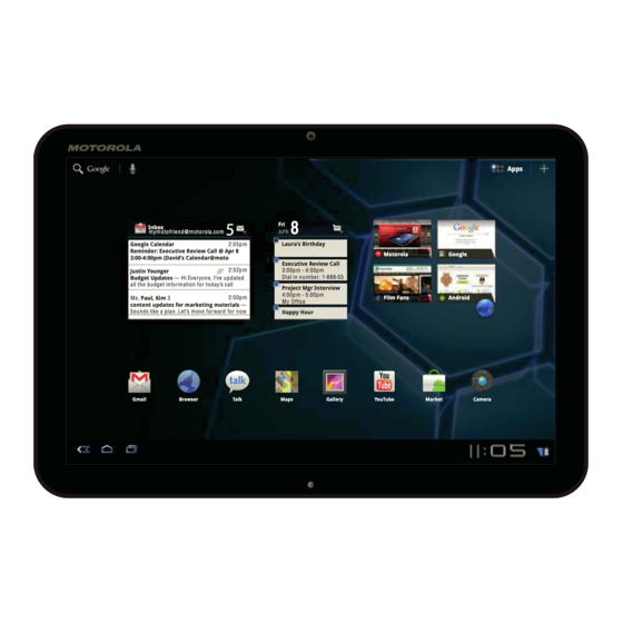 MOTOROLA XOOM USER MANUAL Pdf Download | ManualsLib