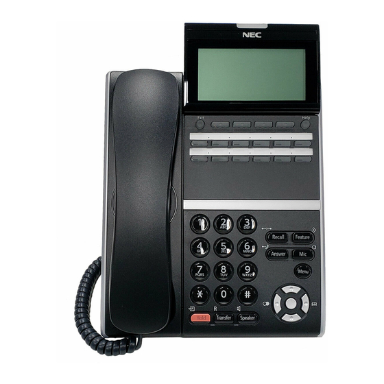 NEC UNIVERGE DT830G(DG) USER MANUAL Pdf Download | ManualsLib