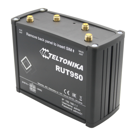 TELTONIKA RUT950 LTE USER MANUAL Pdf Download | ManualsLib