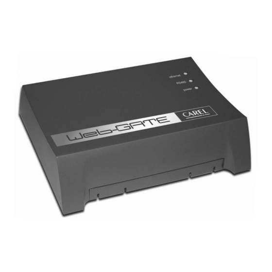 CAREL WEB-GATE WEBG0000B0 MANUAL Pdf Download | ManualsLib