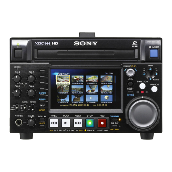 SONY PDW-HD1500 MAINTENANCE MANUAL Pdf Download | ManualsLib