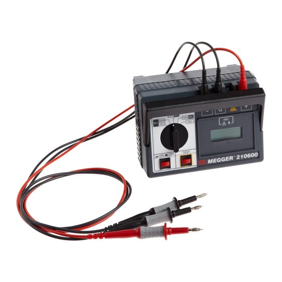 MEGGER 210600 USER MANUAL Pdf Download | ManualsLib