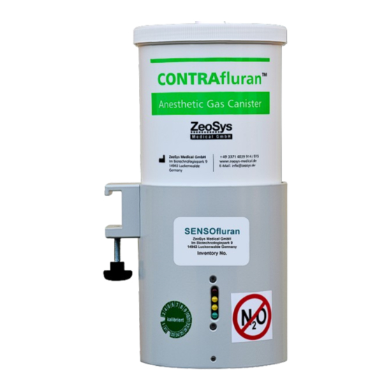 Baxter ZeoSys CONTRAfluran Gas Capture Manuals