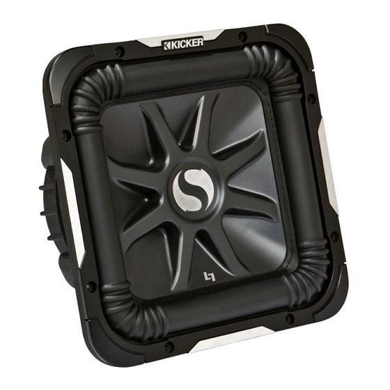 KICKER SOLO-BARIC S15L7 USER MANUAL Pdf Download | ManualsLib