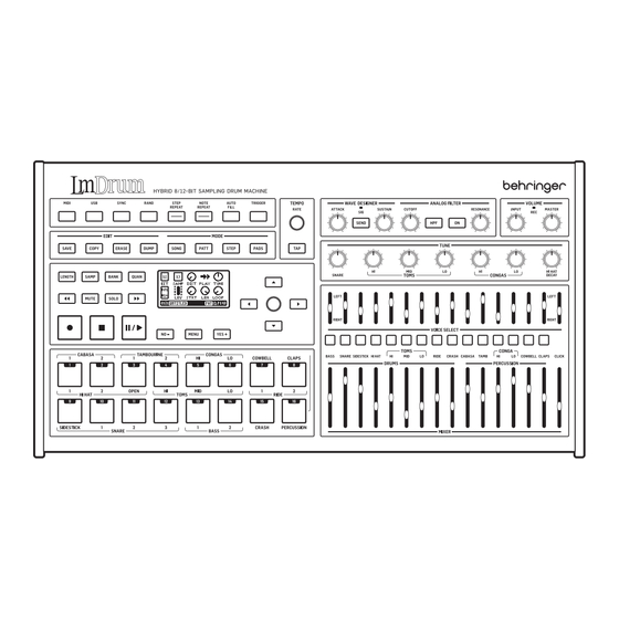 BEHRINGER LM DRUM QUICK START MANUAL Pdf Download | ManualsLib