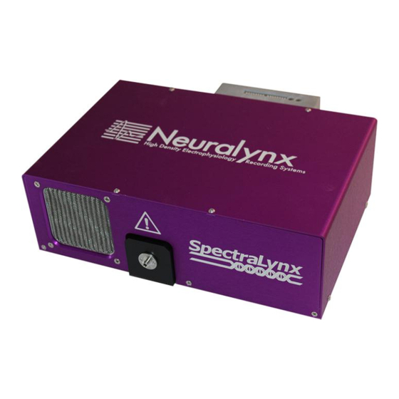 Neuralynx SpectraLynx Manuals | ManualsLib