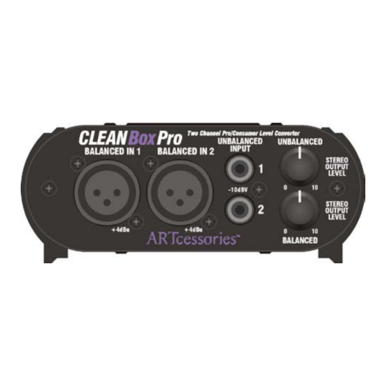 ART CLEANBOXPRO USER MANUAL Pdf Download | ManualsLib