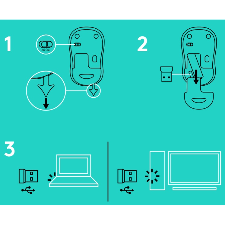 How to Pair Logitech B175 Mouse and USB Receiver | ManualsLib