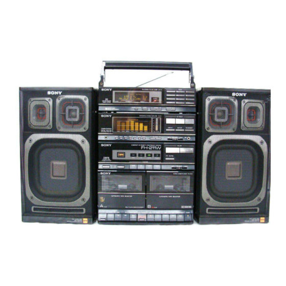 SONY FH-211W OPERATING INSTRUCTIONS MANUAL Pdf Download | ManualsLib