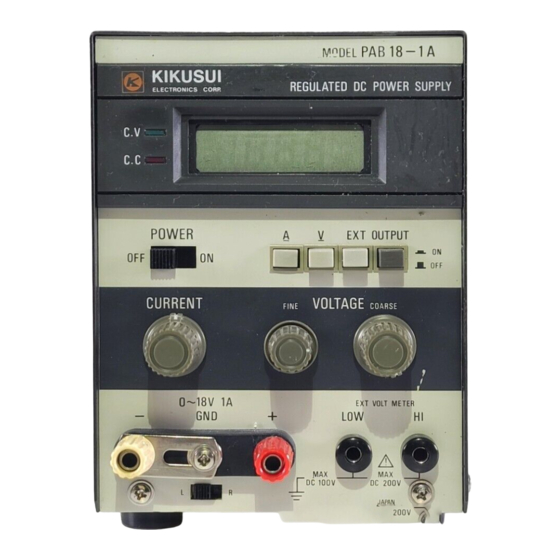 KIKUSUI PAB 18-3A INSTRUCTION MANUAL Pdf Download | ManualsLib