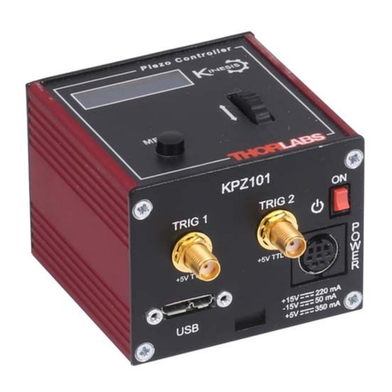 THORLABS K-CUBE PIEZO CONTROLLER CONTROLLER USER MANUAL | ManualsLib